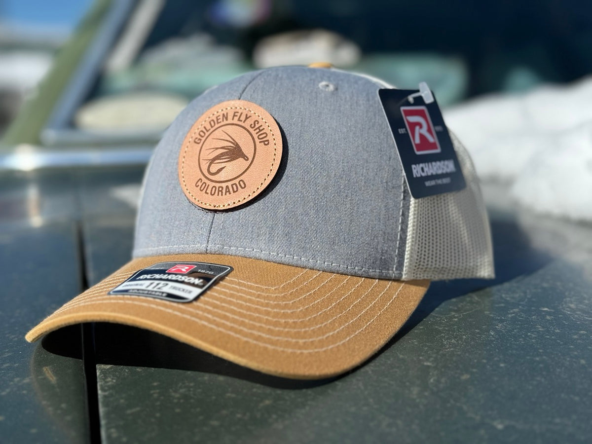Golden Fly Shop Trucker Hat - Heather Grey/Birch/Amber