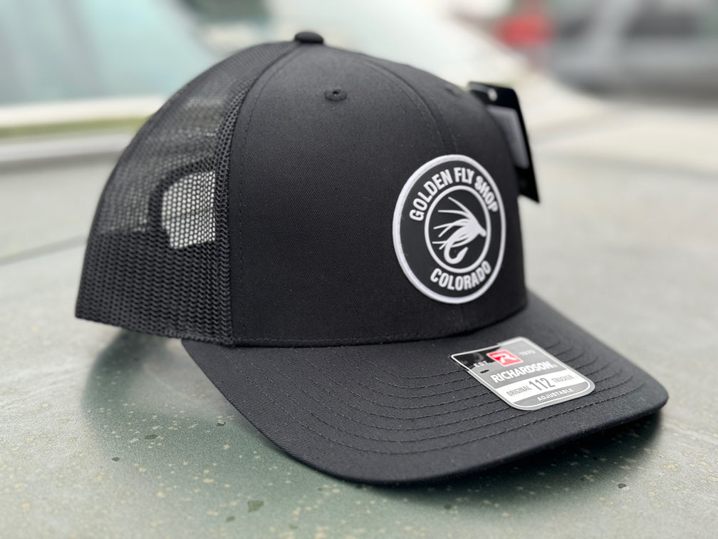 Golden Fly Hat - Richardson 112 Solid Black w/ Rubber Patch — Golden ...